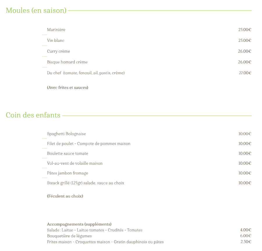 Menus et carte pour L'Atmosphère Restaurant - Brasserie - Tea-Room à Huy