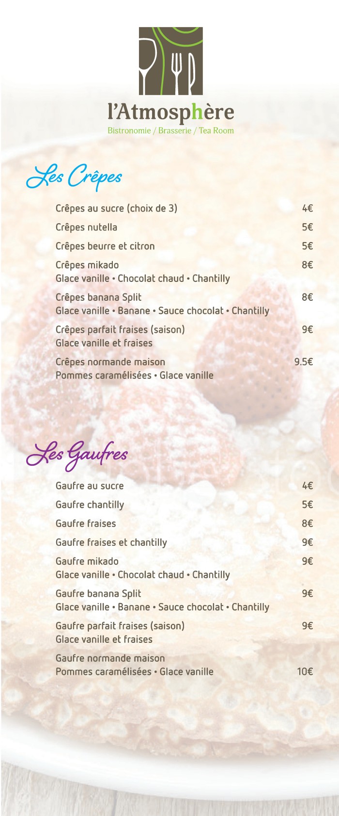 L'Atmosphère Restaurant - Brasserie - Tea-Room in Hoei