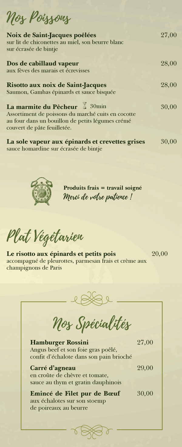 Menus et carte pour La Gourmandine Restaurant - Traiteur à Casteau