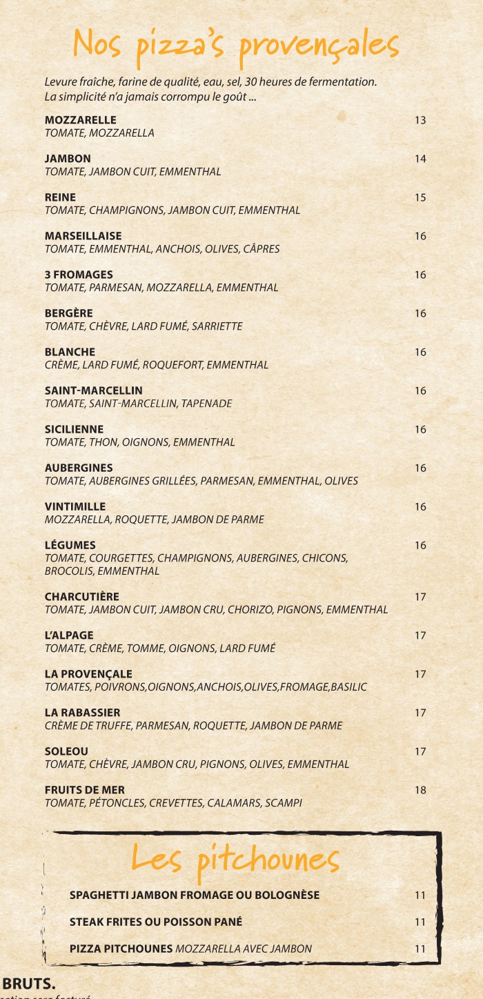 Menus et carte pour Lou Soleou Restaurant provençal à Braine-l'Alleud