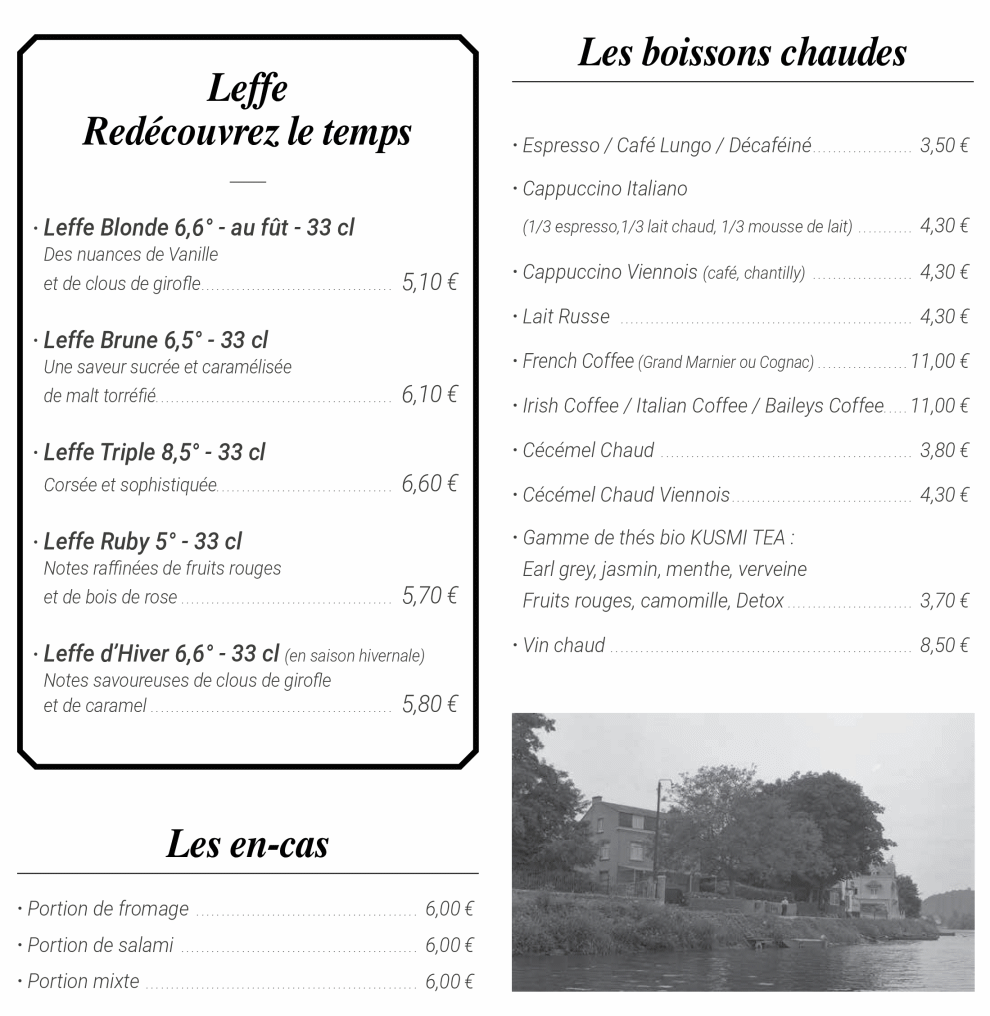 Menus et carte pour Le Val 9 Brasserie à Wépion